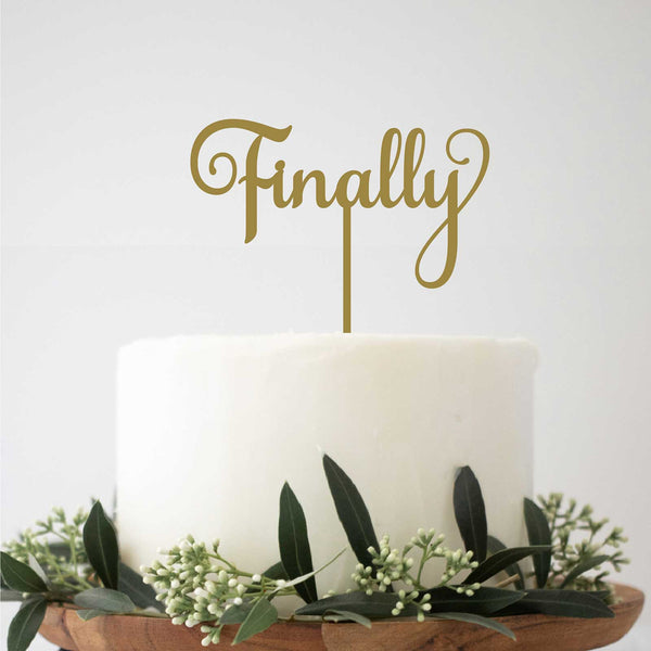 Single Word Cake Topper – Yellow Flamingo